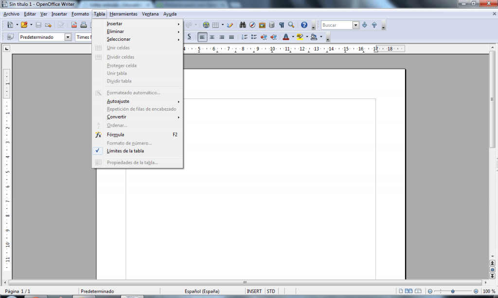 Primeros pasos en OpenOffice Writer